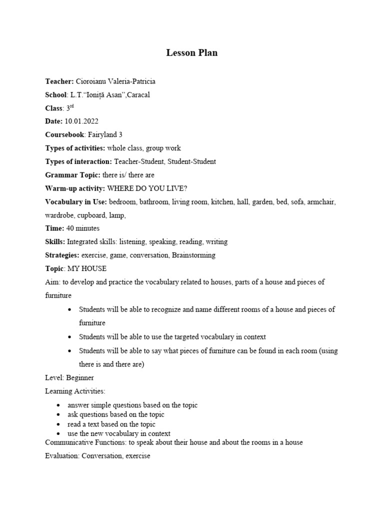 Lesson Plan-3rd Grade-1 | PDF | Lesson Plan | Behavior Modification