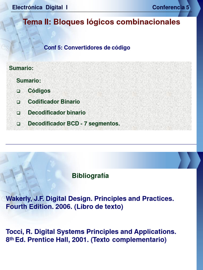 Conf 5. Convertidores de Código | PDF | Decimal codificado en binario ...