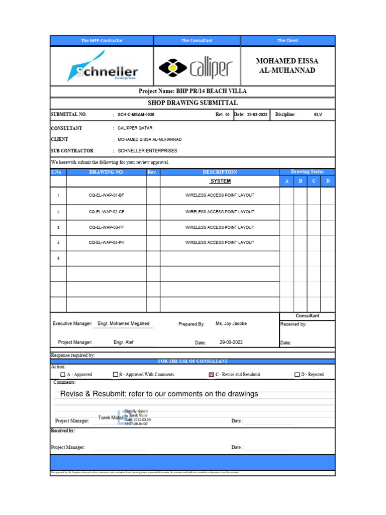 MEAM Shop Drawing Submittal Review | PDF