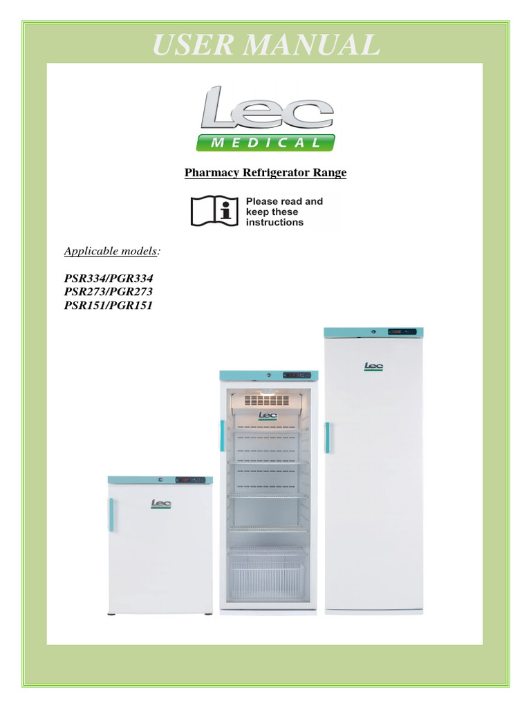 LEC - Fridge - PSR334 PSR273 PSR151 PGR334 PGR273 PGR151 - Manual | PDF ...
