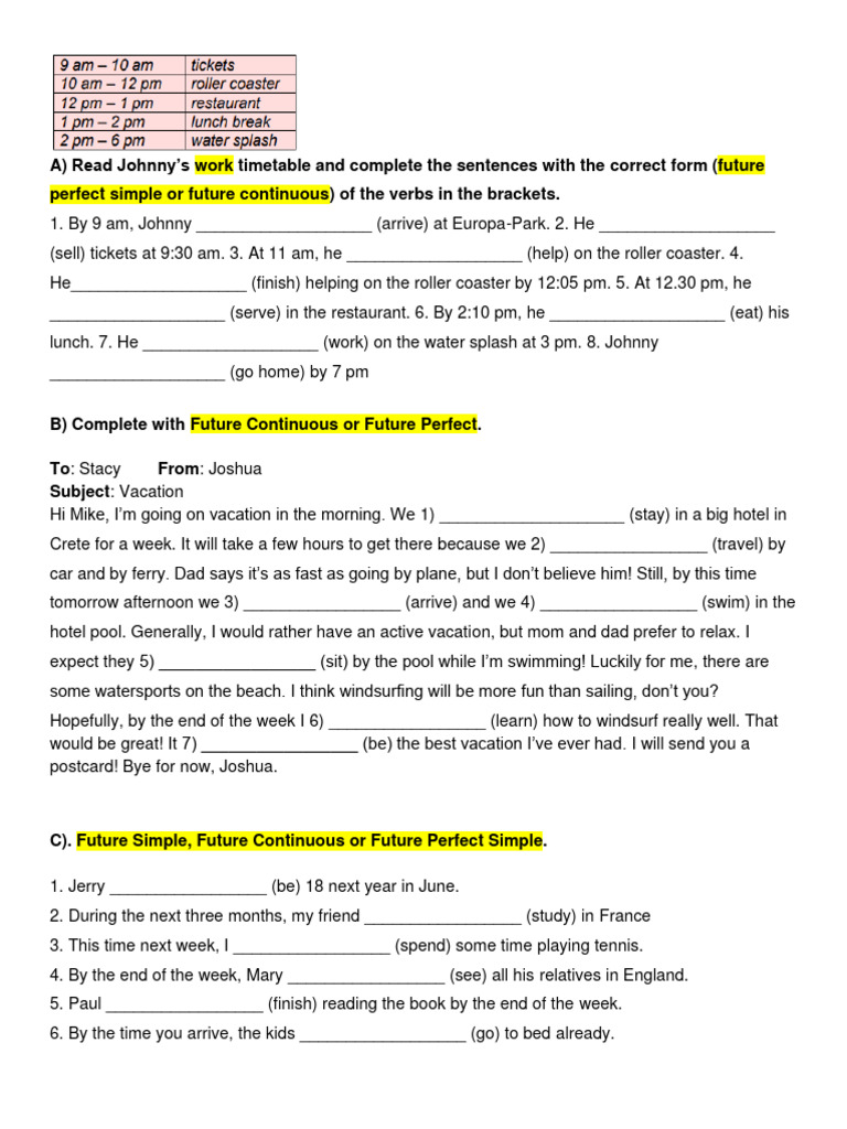 Future Tenses Practice Exercises | PDF | Foreign Language Studies ...