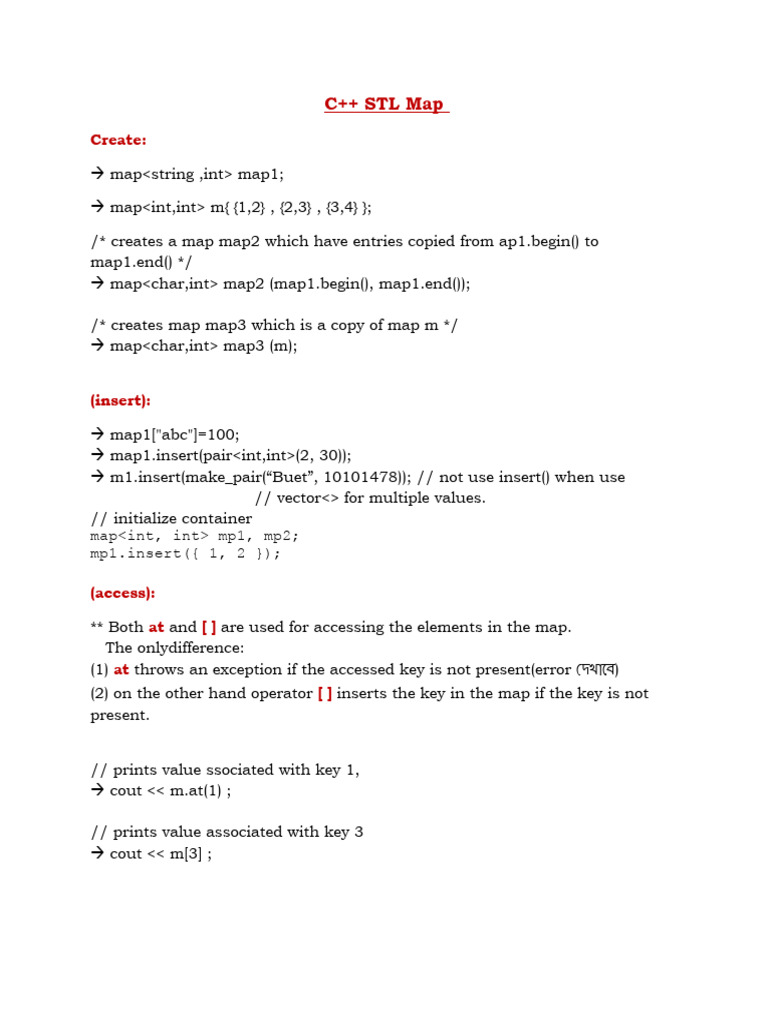 C Stl Map Basic Pdf Software Development Computing