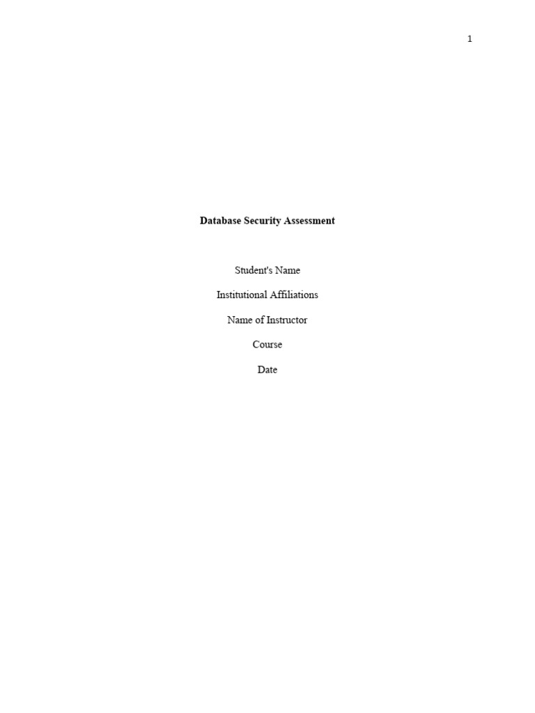 Database Security Assessment - Edited | Download Free PDF | Encryption | Databases