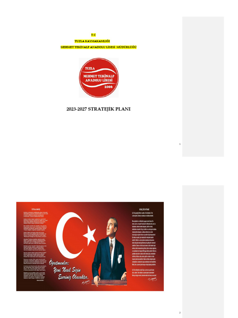 Stratejik Plan 2023 2027 | PDF