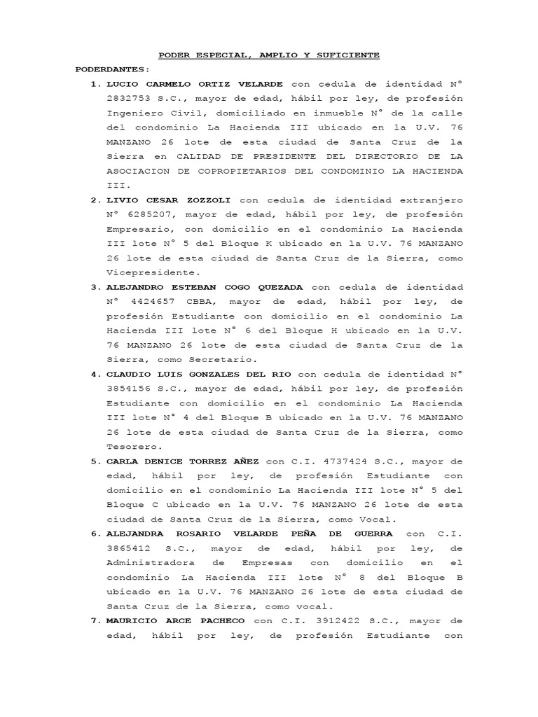 Poder Abogada para Tramite | PDF | Condominio | Justicia