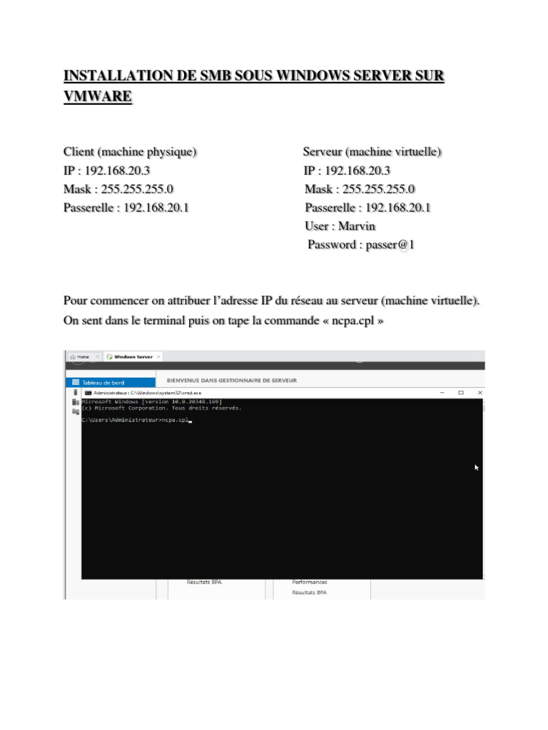 Installation de SMB Sous Windows Server Sur Vmware | PDF