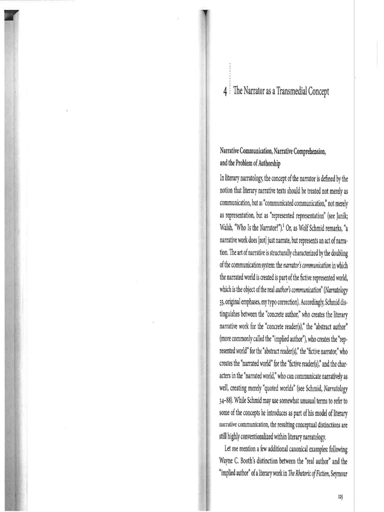 Thon The Narrator As Transmedial Concept | PDF | Narrative | Concept