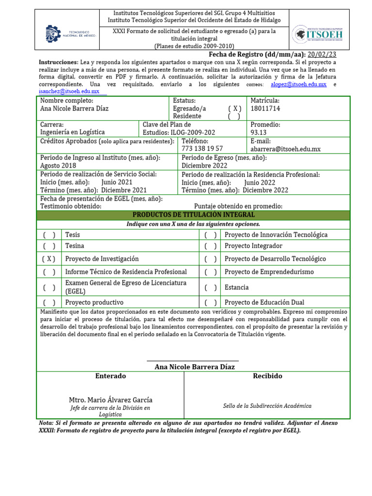 ANBD Anexo XXXI | PDF