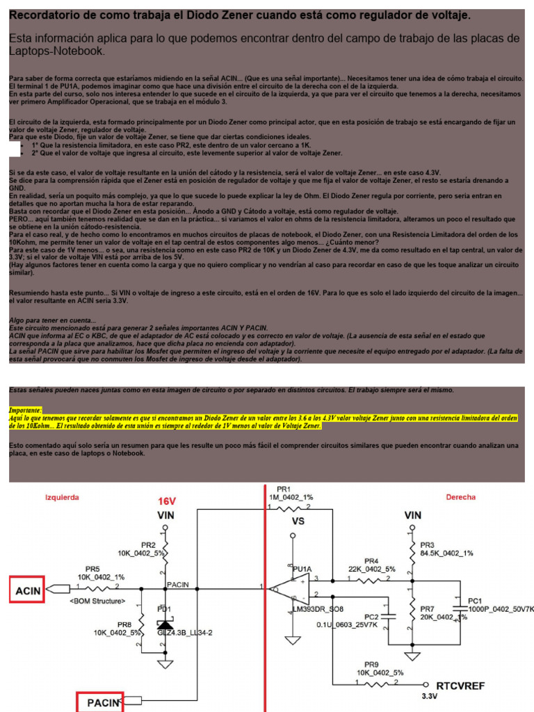 Recordatorio de como trabaja el Diodo Zener cuando está como regulador de voltaje | PDF | Diodo ...