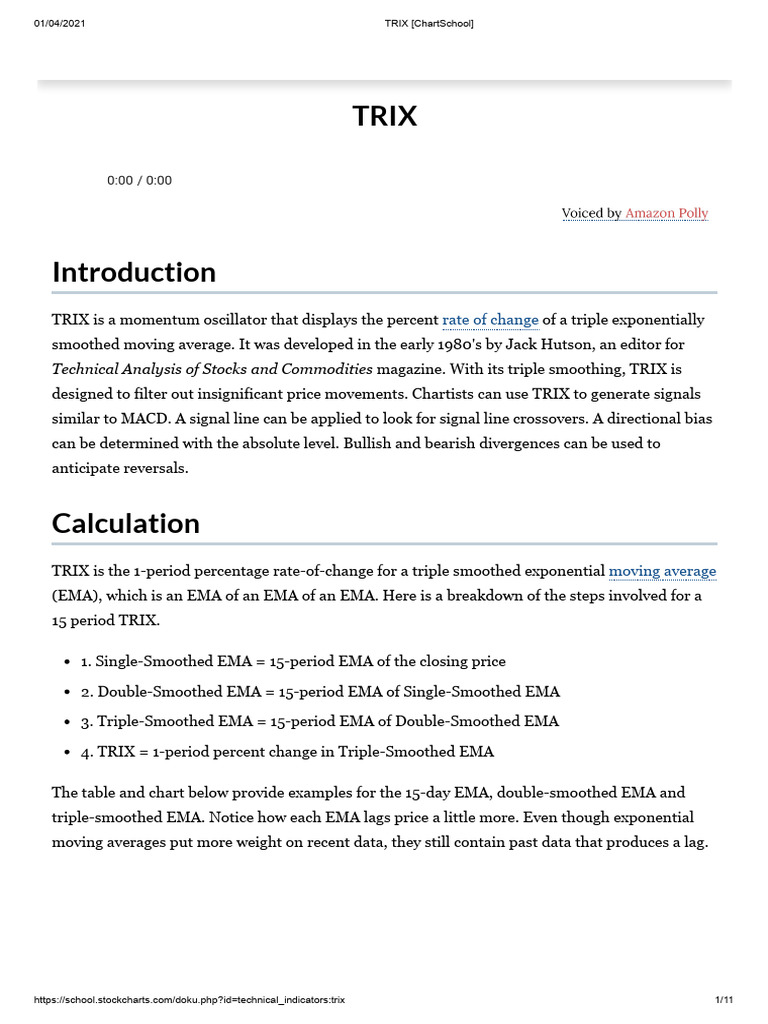 TRIX (ChartSchool) | PDF