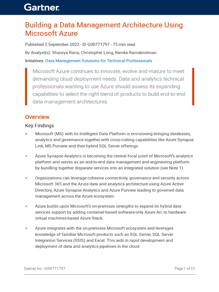 Gartner-Building A Data Mana 771797 NDX | PDF | Apache Spark ...
