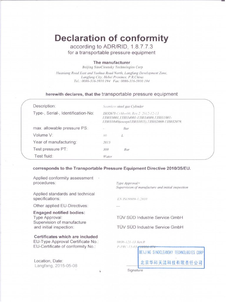 Declaration of Conformity | PDF