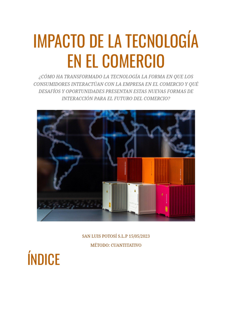 IMPACTO DE LA TECNOLOGÍA EN EL COMERCIO | PDF | Comercio electrónico | Internet