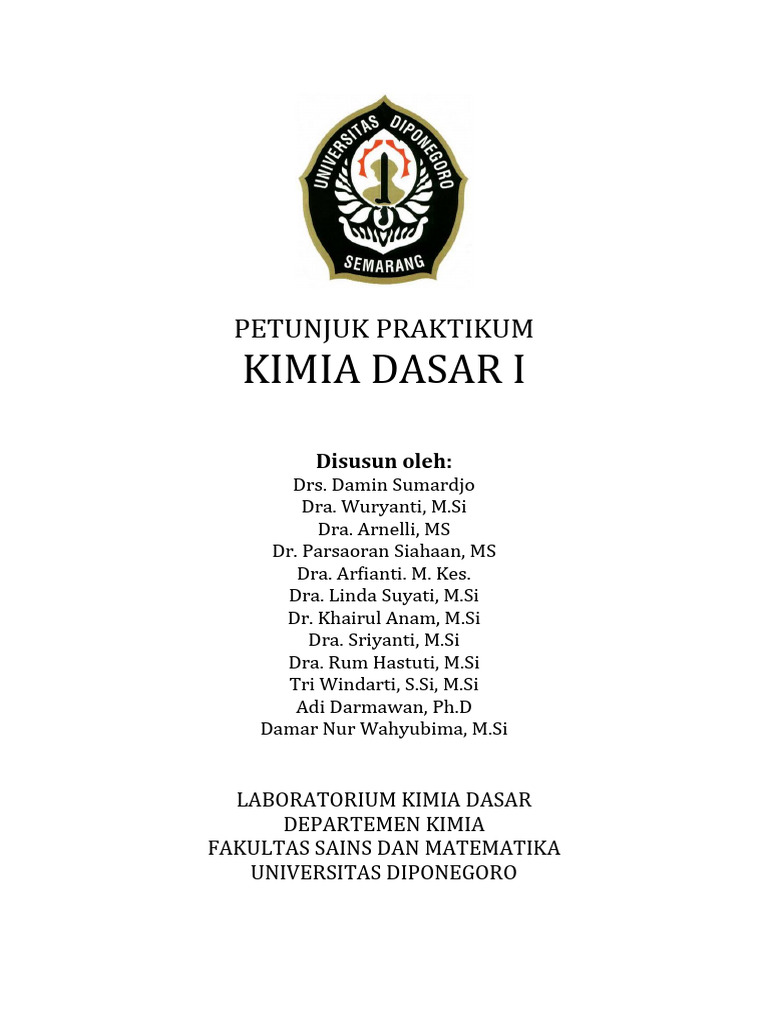 Modul Praktikum Kimia Dasar 1 | PDF