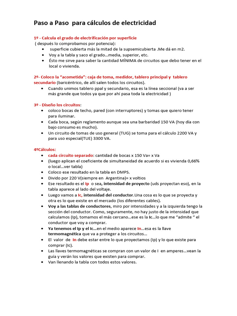 Paso A Paso para Cálculos de Electricidad (7) - 2021 | Descargar gratis PDF | Corriente ...