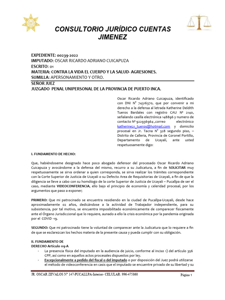 Apersonamiento RQ | PDF