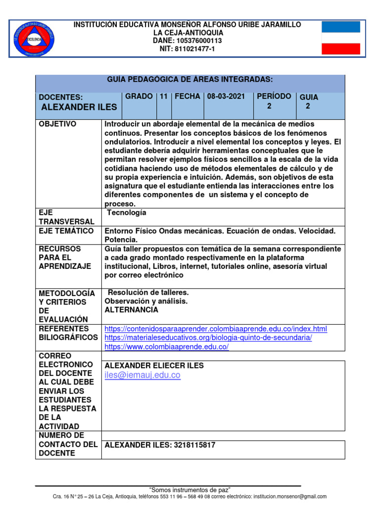 Guía de Ondas y Presión Hidrostática | PDF