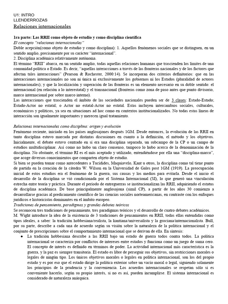 Resumen RRII - FinalJulio2022 | PDF | Realismo filosófico | Estado ...