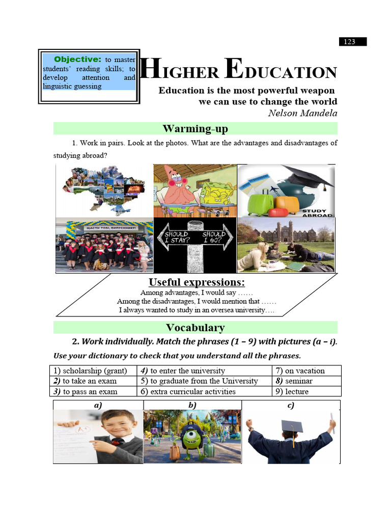 Unit 8. Higher Education | PDF