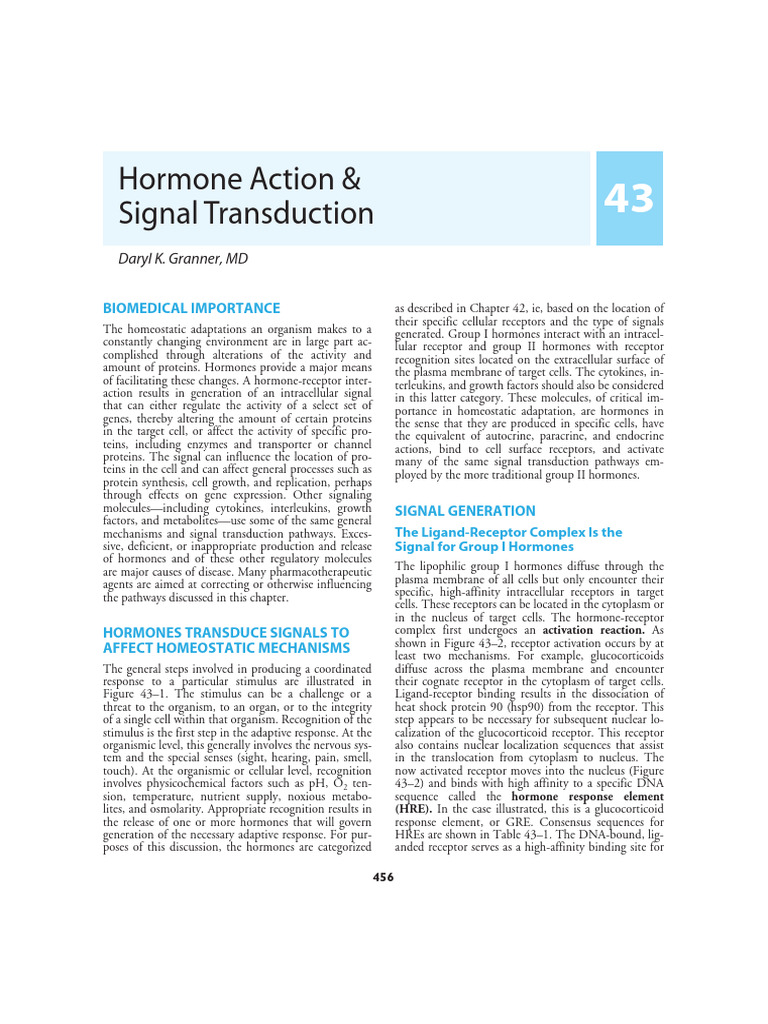Harper's Illustrated Biochemistry - Hormonal Control in Signal ...