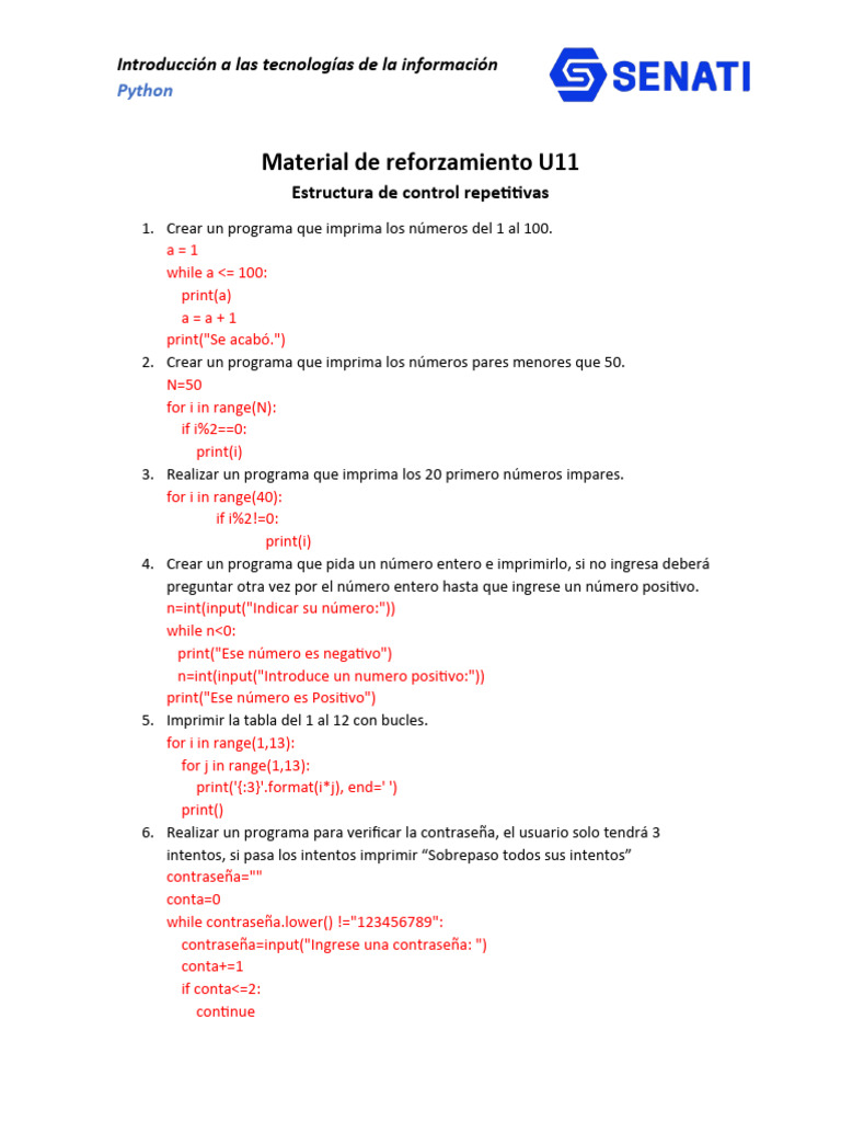 Material de Reforzamiento U11 | PDF | Informática | Programación de ...