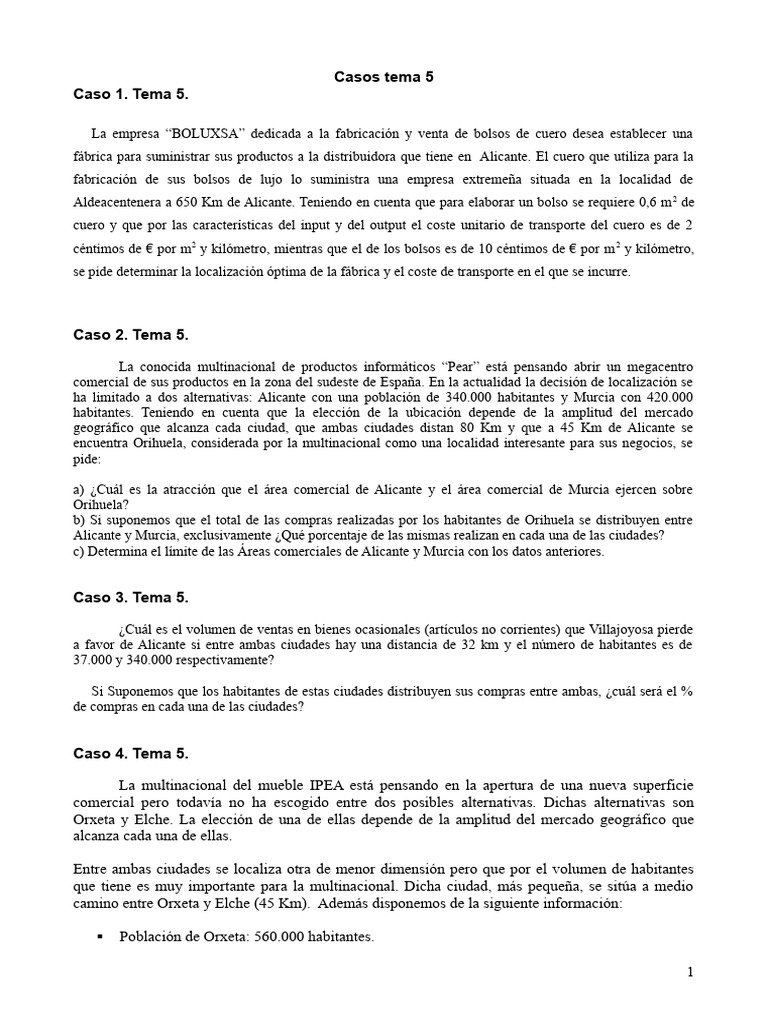 Casos Tema 5 Cast | PDF