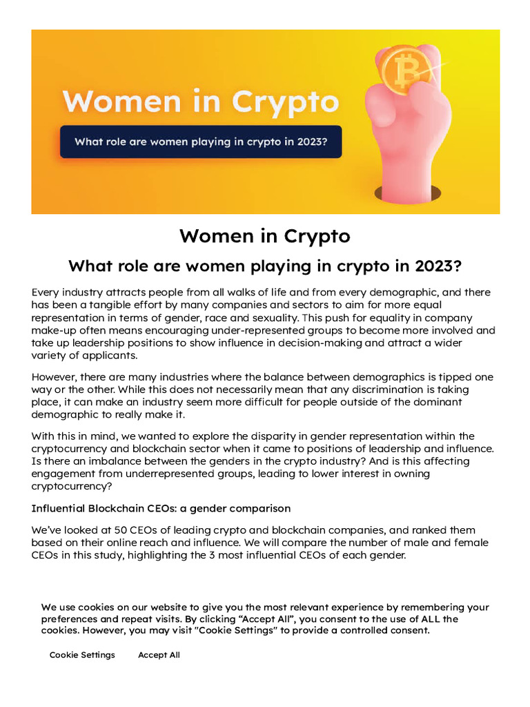 Women in Crypto | PDF | Elon Musk | Cryptocurrency