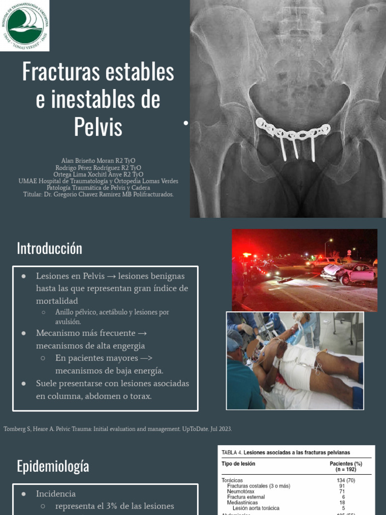 Fracturas Estables e Inestables de Pelvis | PDF | Pelvis | Sistema musculoesquelético