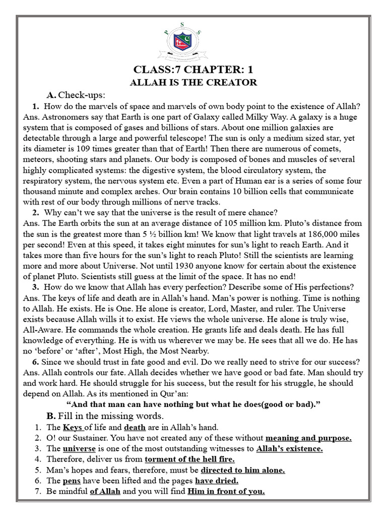 7-Isl-Ch 1 | Download Free PDF | God In Islam | Meteoroid