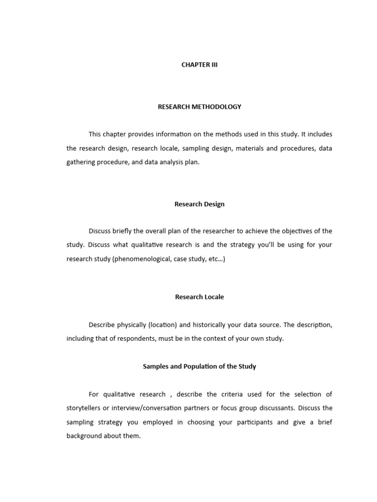 CHAPTER III Guide For Qualitative Research | PDF | Qualitative Research ...