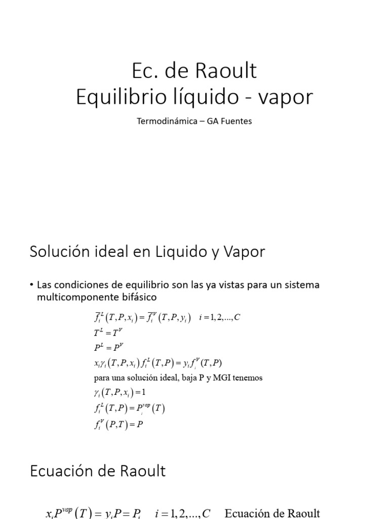 Ecuación de Raoult - 070921 | PDF