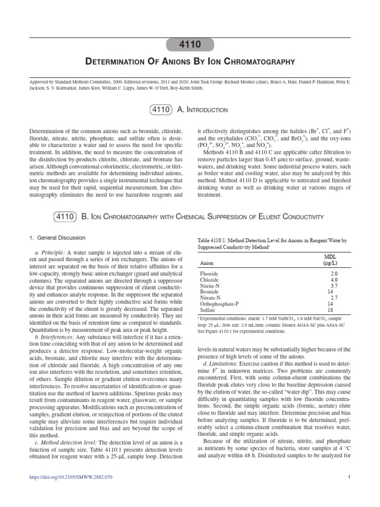 SMWW 2882 070 | PDF | Chromatography | Elution