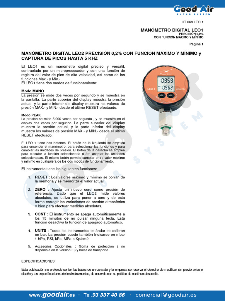 Manometros Digitales Detectores de Pulsaciones | PDF