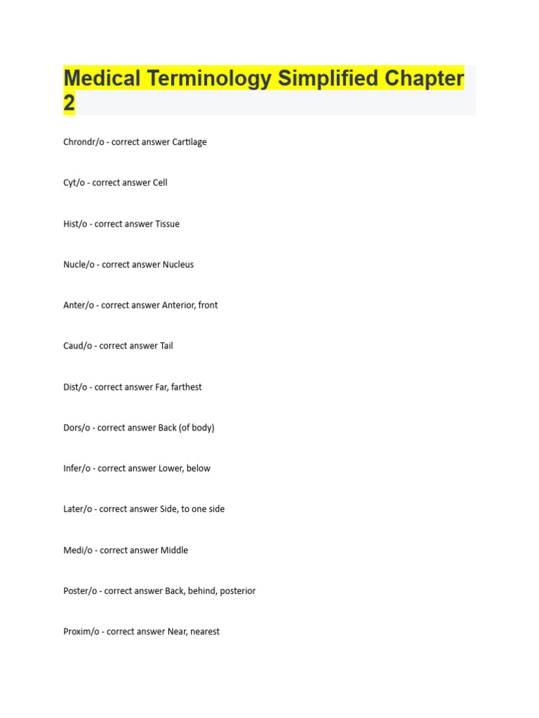 Medical Terminology Simplified Chapter 2 | PDF | Abdomen | Ct Scan