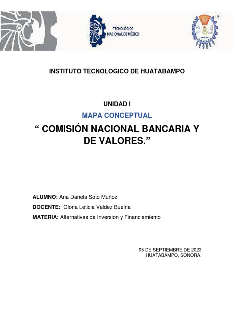 Comisión Nacional Bancaria y de Valores - Mapa Conceptual | PDF