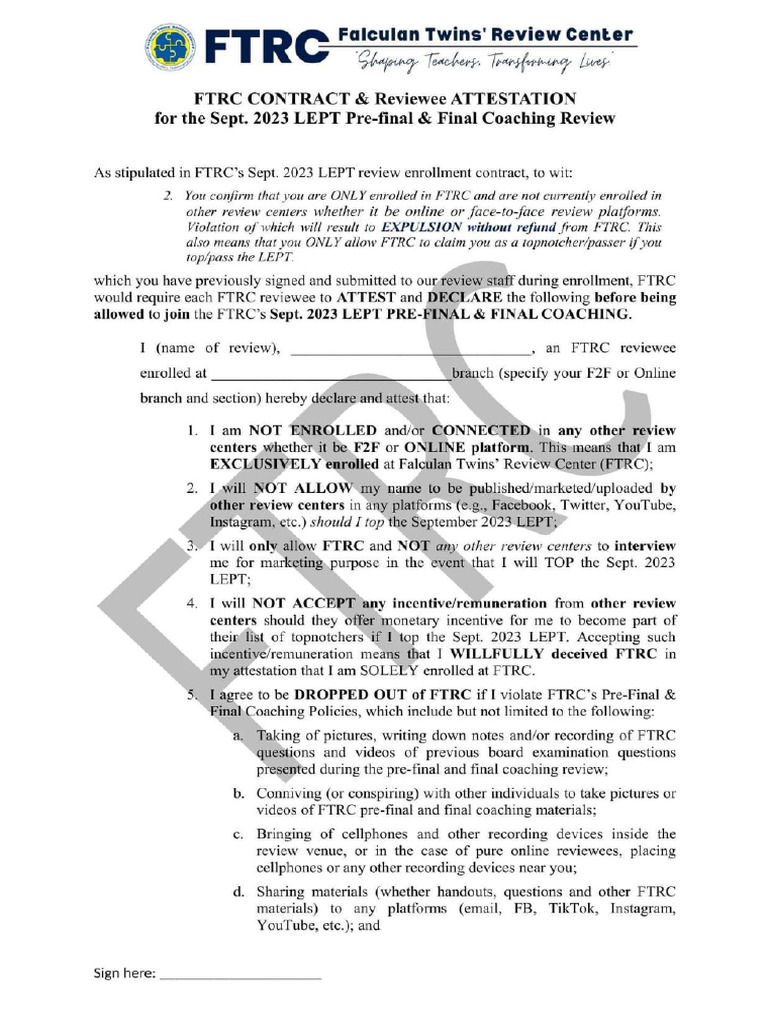 FTRC Attestation 2 | PDF