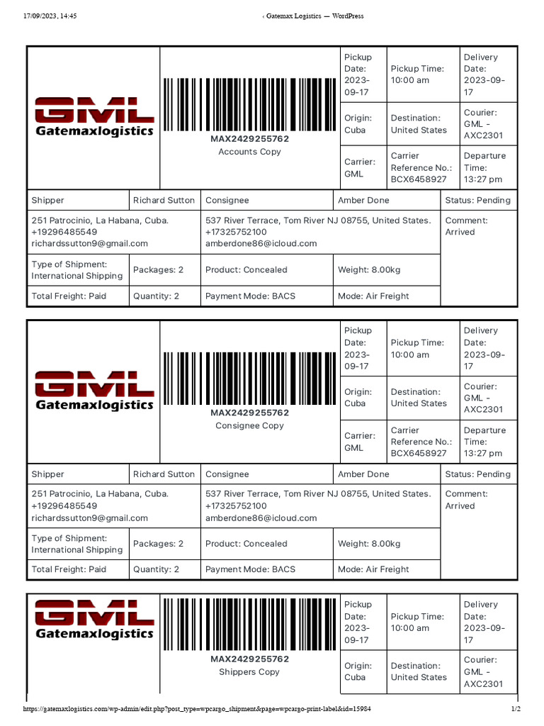 Shipment History 2 | PDF | Cargo | Freight Transport