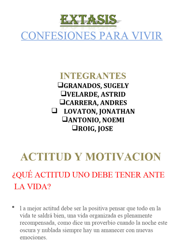 Extasis Grupo 04.parte 1 | PDF | Amor | Ira