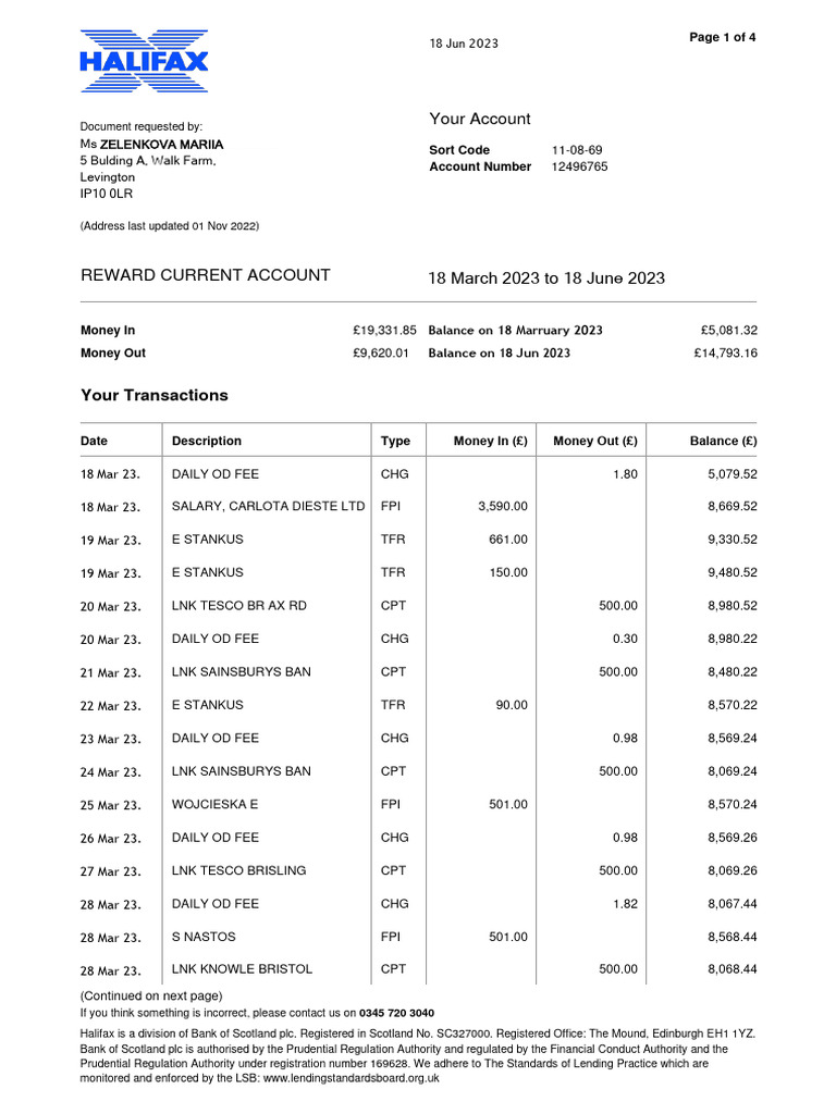 Halifax Statement | PDF | Payments | Banks