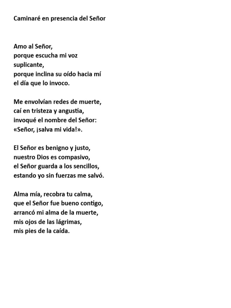 Caminaré en Presencia Del Señor | PDF
