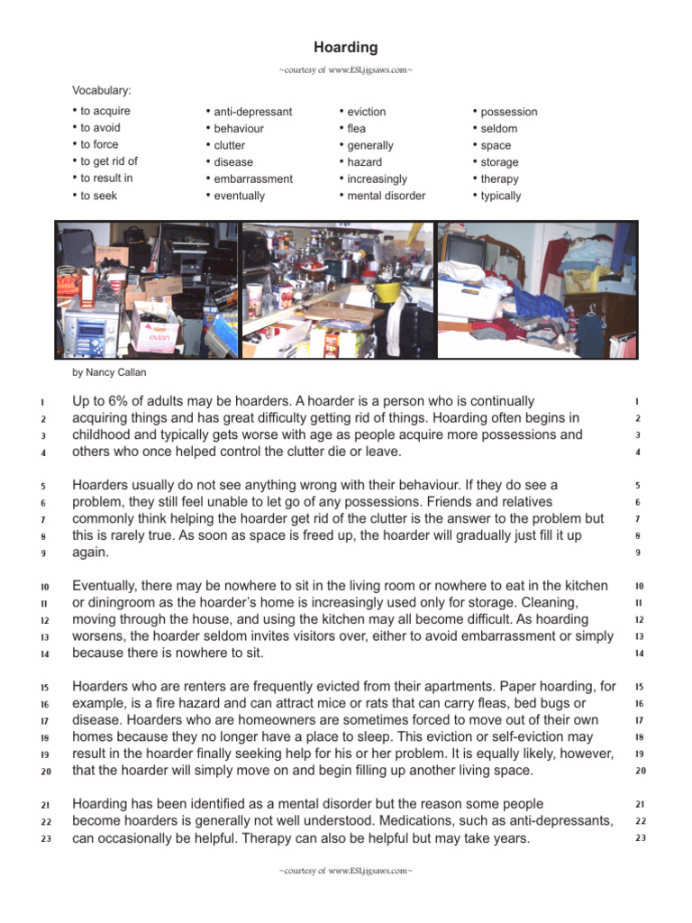 Hoarding | PDF | Compulsive Hoarding | Diseases And Disorders