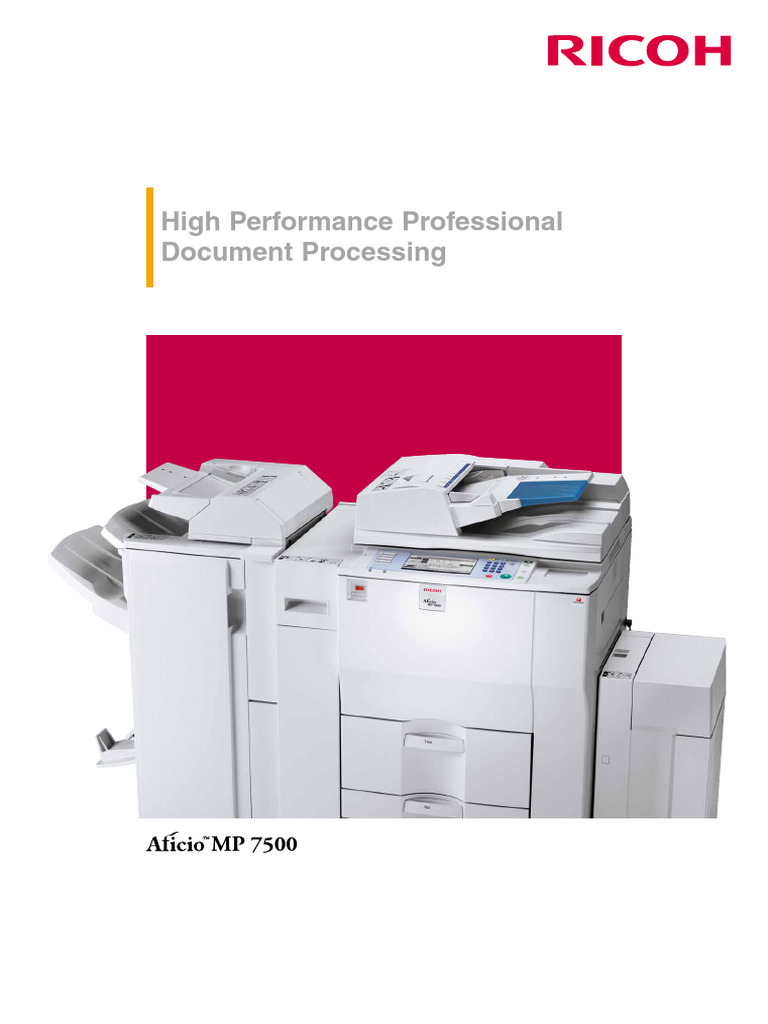 Ricoh Aficio MP 7500 | PDF