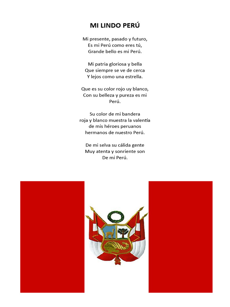 Poema a mi Perú lindo y querido | PDF