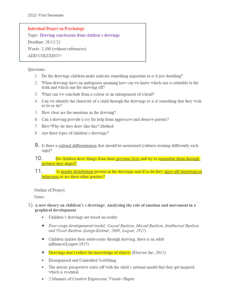 Analyzing Children's Drawings in Psychology | PDF | Psychotherapy ...