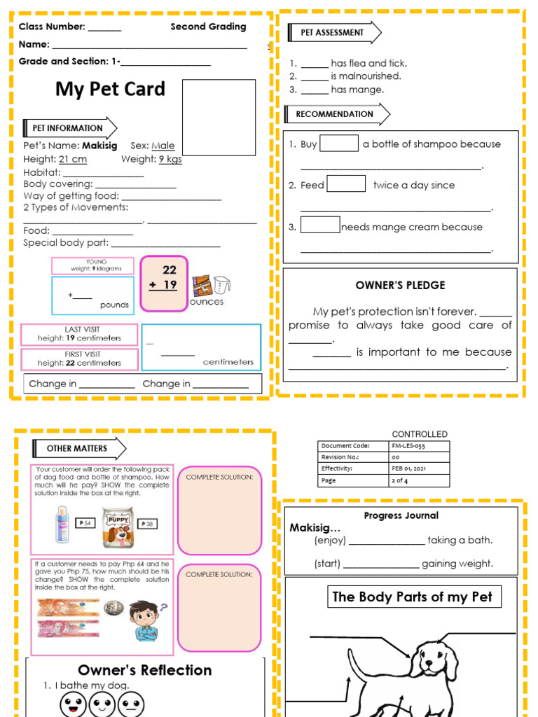 Pet Care Module for Elementary Students | PDF