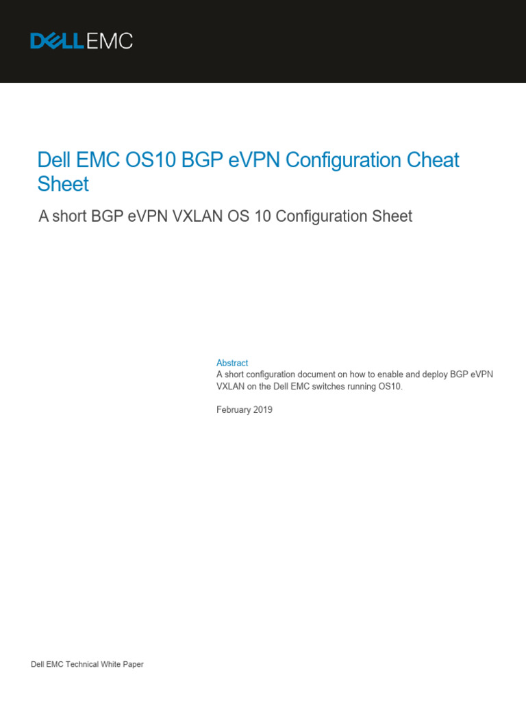Evpn-bgp-Vxlan Configuration Cheat Sheet | PDF | Computer Network | Network Switch
