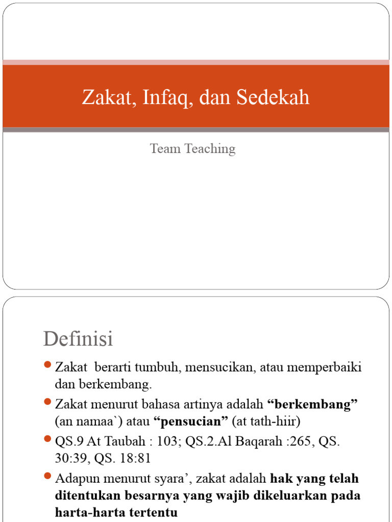 7 - PEI - Zakat, Infaq, Dan Shadaqah - TC | PDF