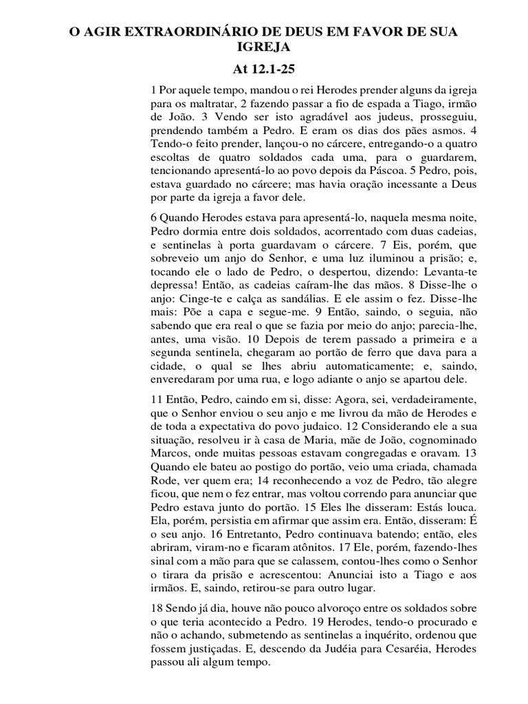 O Agir de Deus em Favor da Igreja | PDF | São Pedro | Apóstolo Paulo