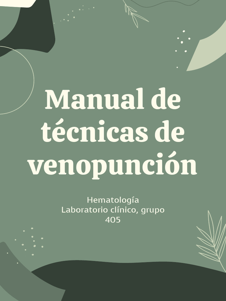 Manual de las técnicas de venopunción | PDF | Medicina | Especialidades ...
