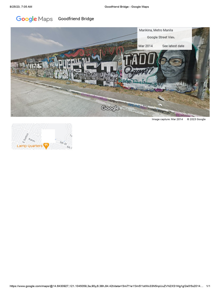 Goodfriend Bridge - Google Maps | PDF